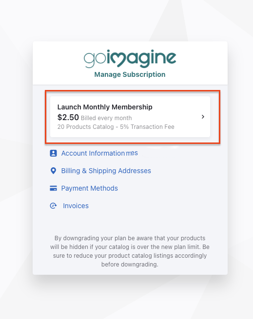 How to Modify Your Subscription Plan | goimagine Maker Support Center